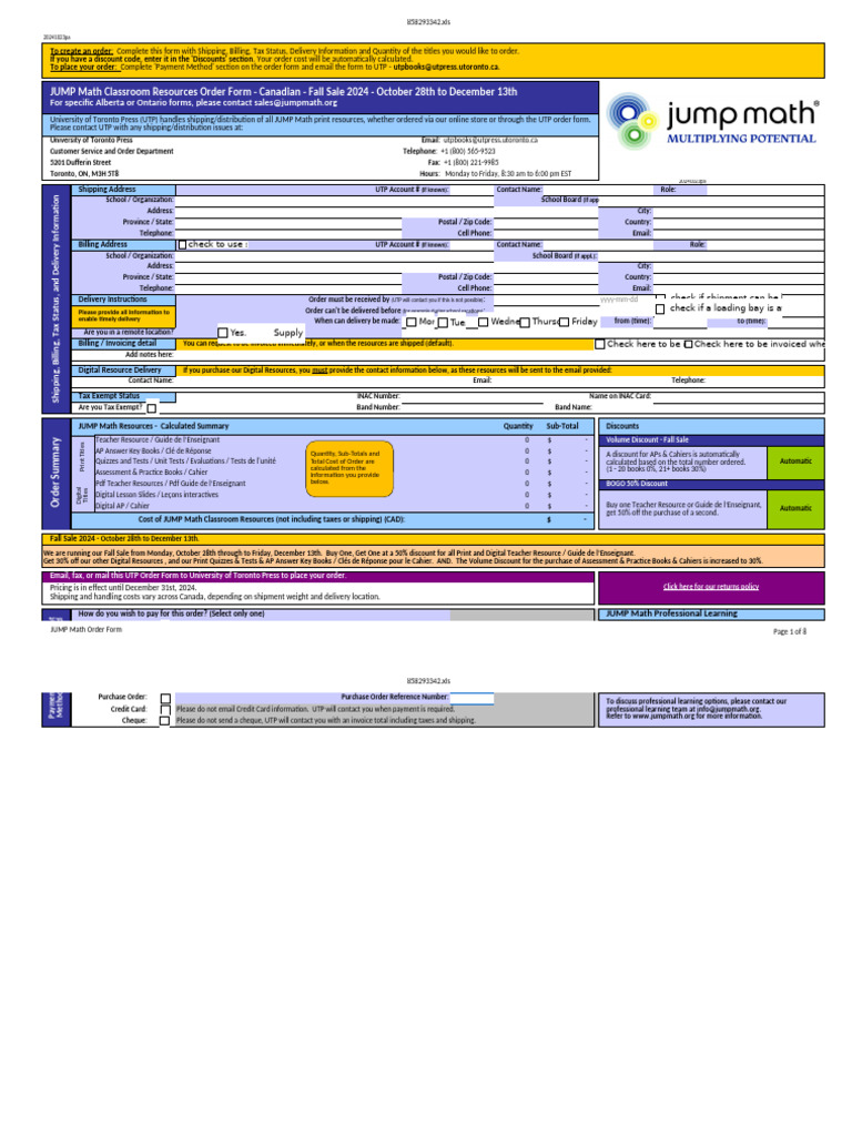All in One Order Form CDN Autumn Sale | PDF | Payments | United States ...