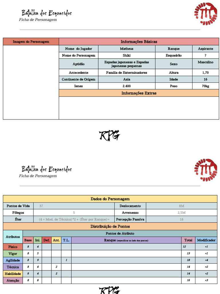 Cópia de Ficha Base Do Jogador - RPG Limiar Crescente (2) | PDF