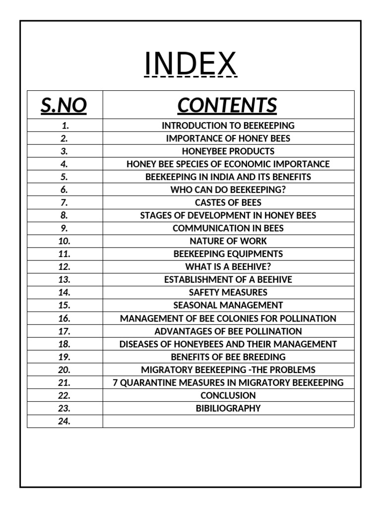 Apiculture Project for Class 12 | PDF