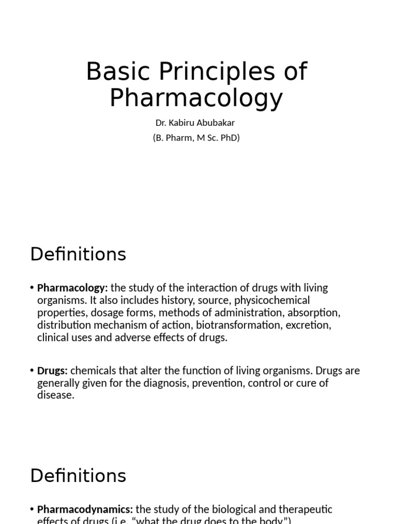 L1 Pharmacology 1 | PDF | Drug Metabolism | Receptor (Biochemistry)