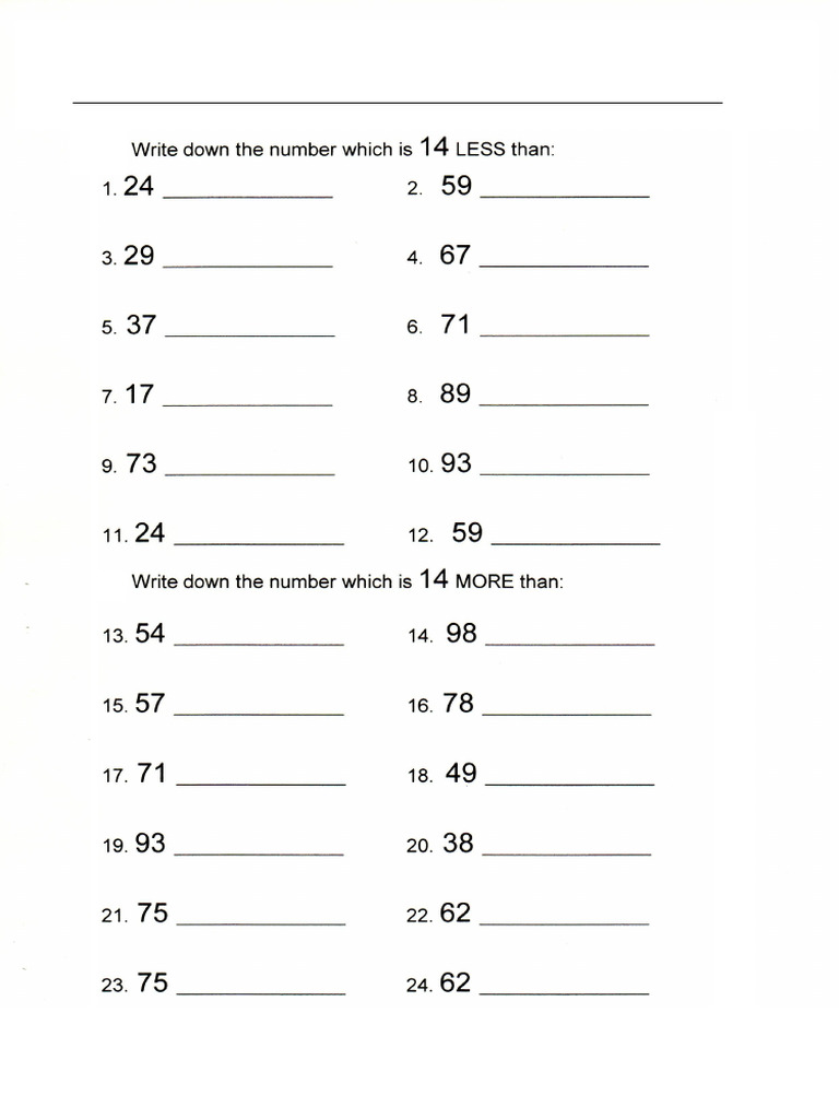 Year 2 Addition and Subtraction 2 Digit Numbers | PDF