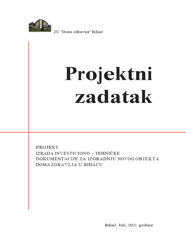 1Dom zdravlja Bihac projektni zadatak | PDF