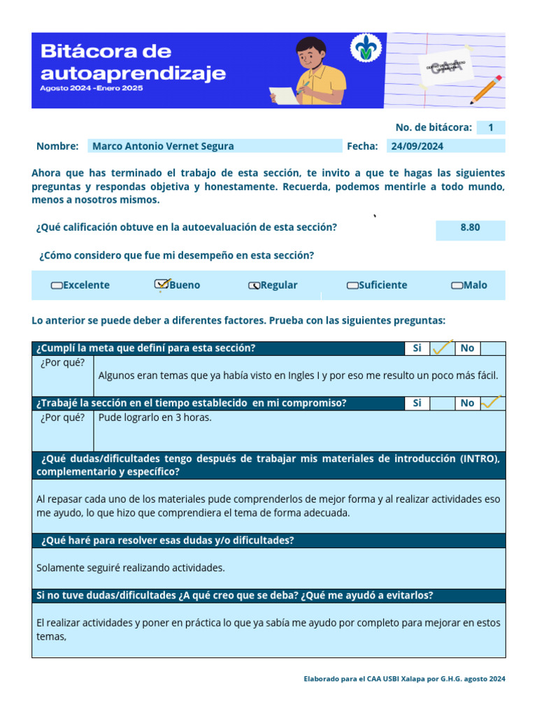 BITÁCORA DE AUTOAPRENDIZAJE - AGO24-ENE25.docx - MarcoV | PDF