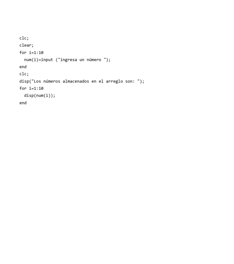 Programas Vectores y Matrices Matlab | PDF