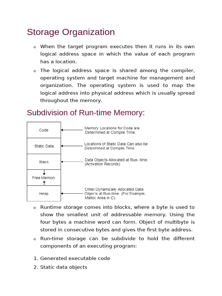 Storage Organization | PDF | Scope (Computer Science) | Computer ...