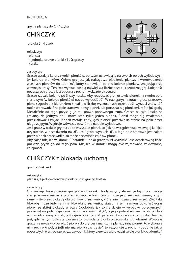000788B Instrukcja Chinczyk Myszki | PDF