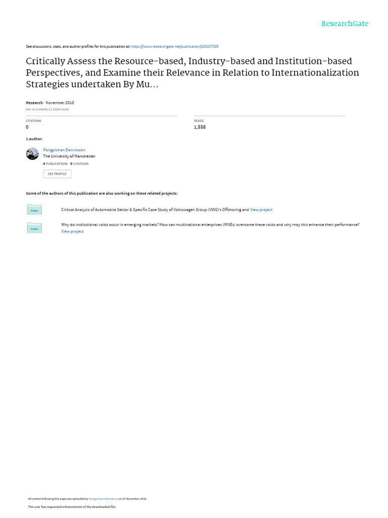 Danviboon-Critically Assess the Resource-based- Industry-based and ...