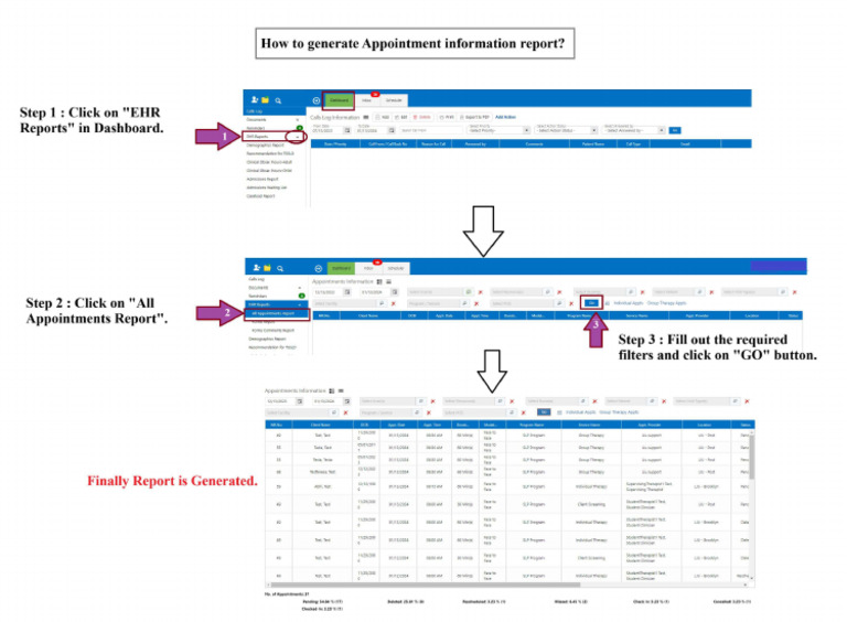 37. How to generate Appointment Information report | PDF