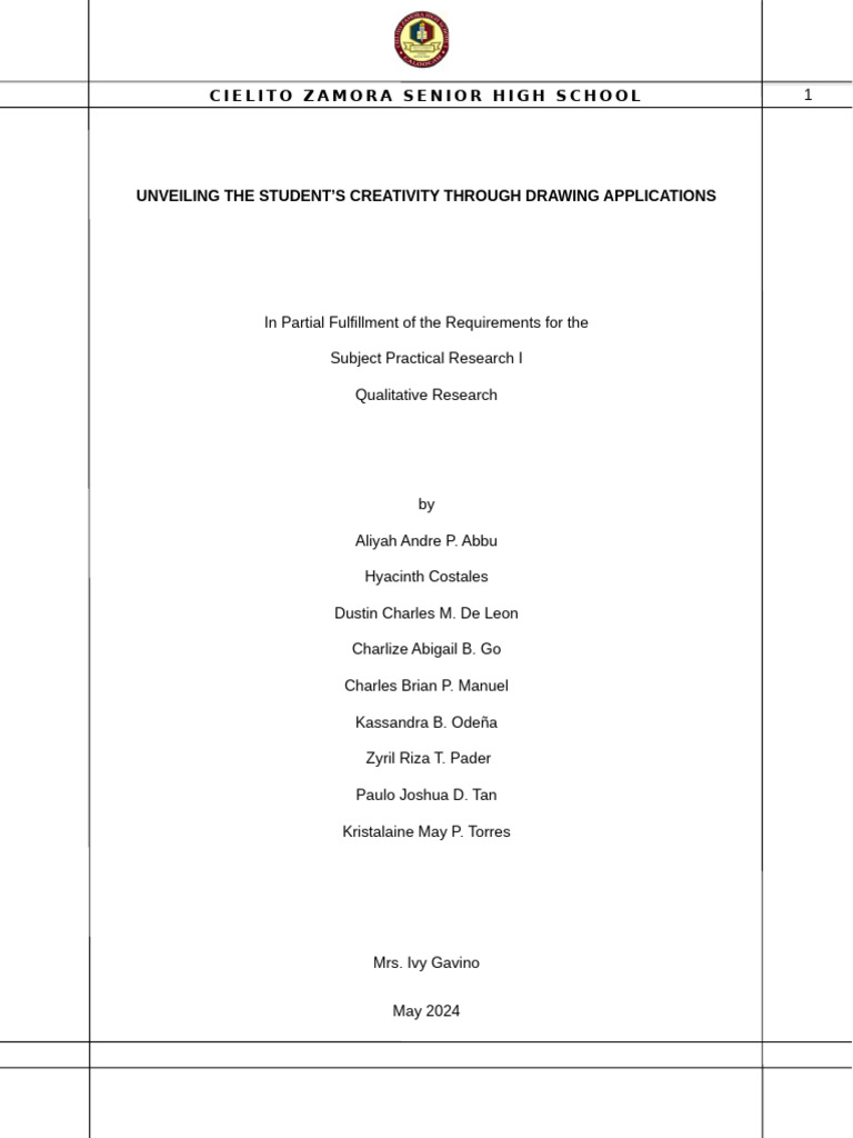 Quantitative Research Example (Not Done) | PDF | Creativity | Drawing
