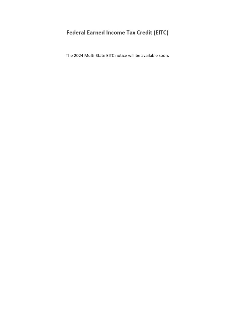 California EITC Notice 2024 Update | PDF