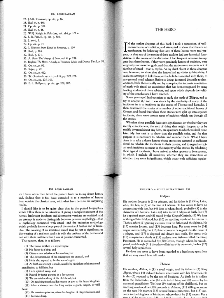 Lord-Raglan Pattern of Hero | PDF