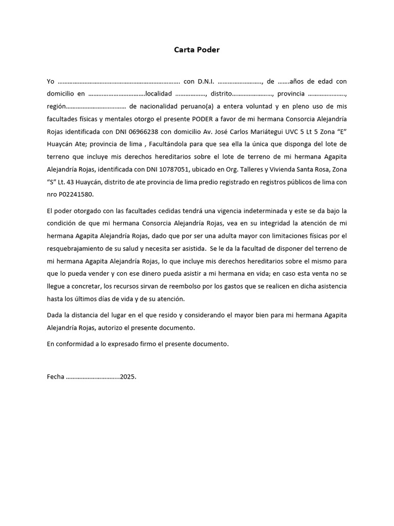 Carta Poder U | PDF