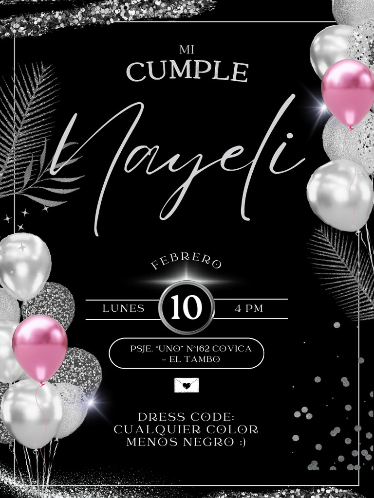 Invitación a Cumpleaños Íntimo de Nayeli | PDF