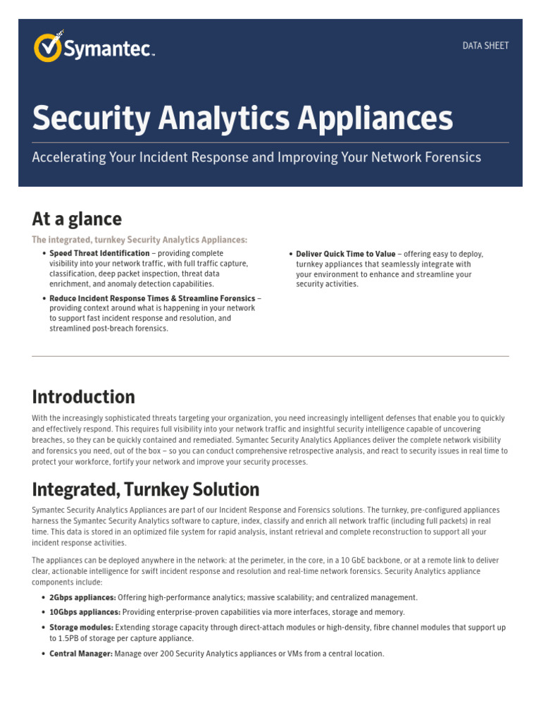 Broadcom Symantec Security Analytics Passus | PDF | Computer Security | Security