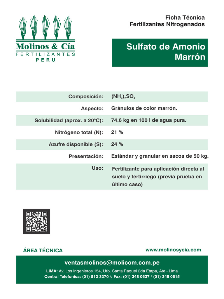FT Sulfato de Amonio | PDF