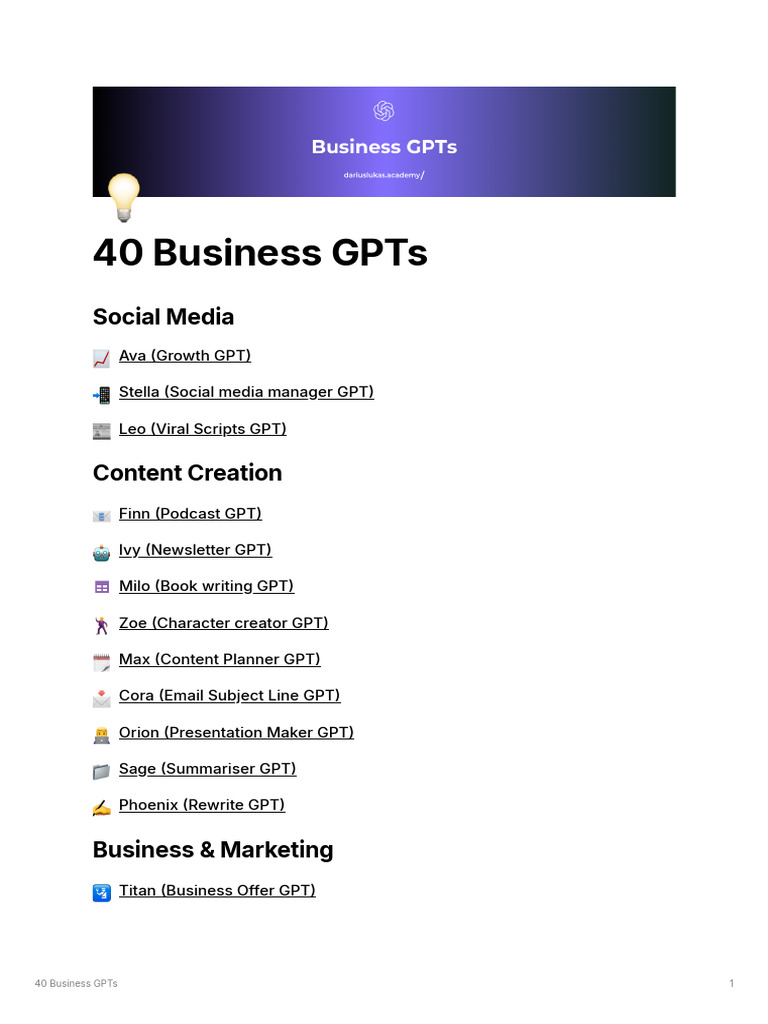 40 Business GPT | PDF