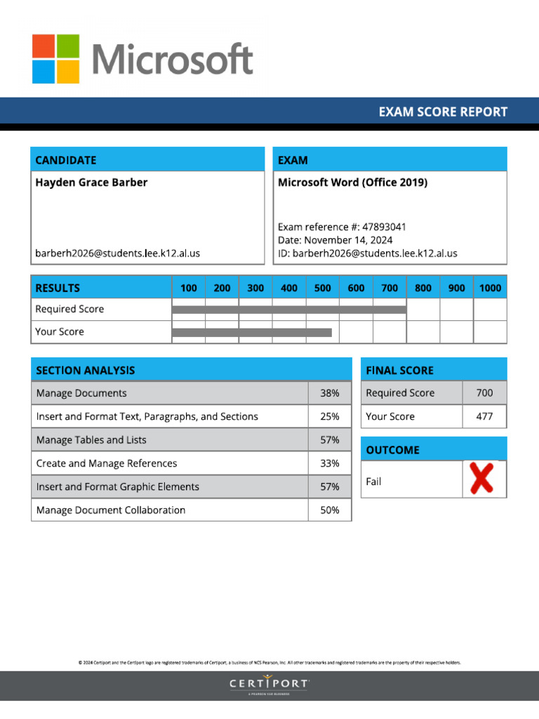 Test Score | PDF