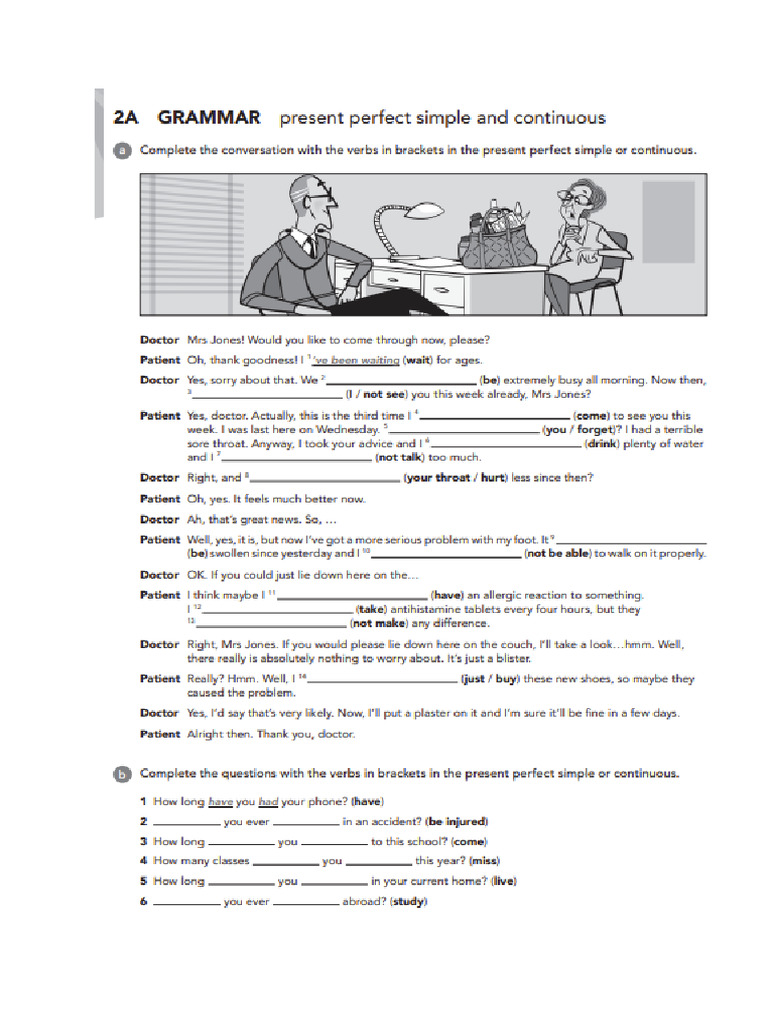 Homework-Present Perfect Simple and Continuous With Key | PDF