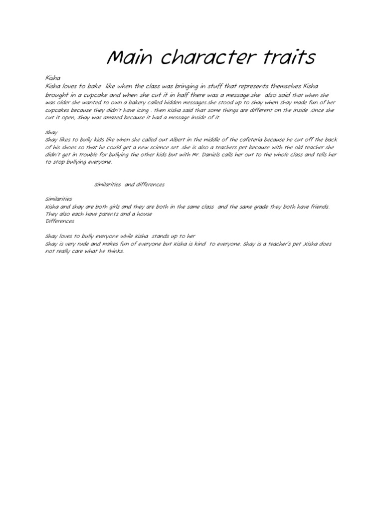 Character Traits, Fish in A Tree | PDF