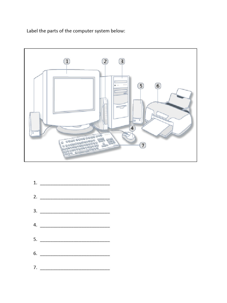 Labeling Parts of a Computer System | PDF