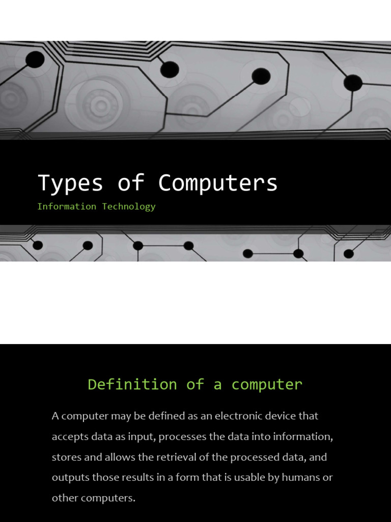 Types of Computers Presentation | PDF | Computer Data Storage | Laptop