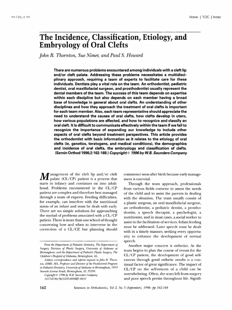 The Incidence Classification, Etiology and | PDF | Genetic Disorder ...