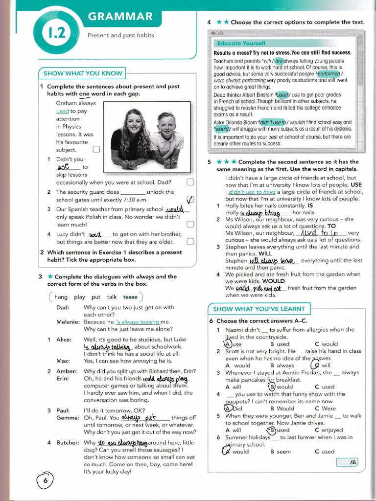 Focus 4 Workbook: Present & Past Habits | PDF