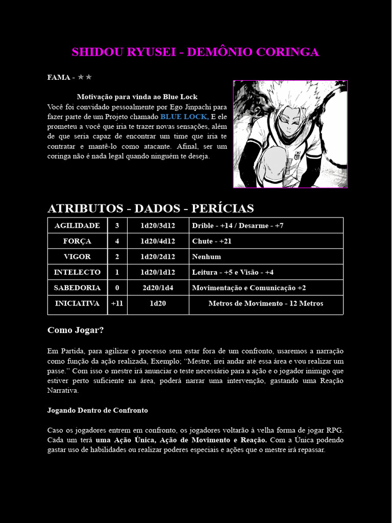 Ficha Shidou Ryusei | PDF