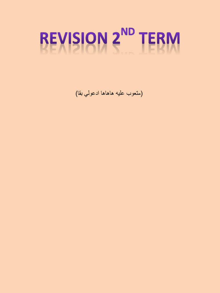 Revision 2ND Term | PDF