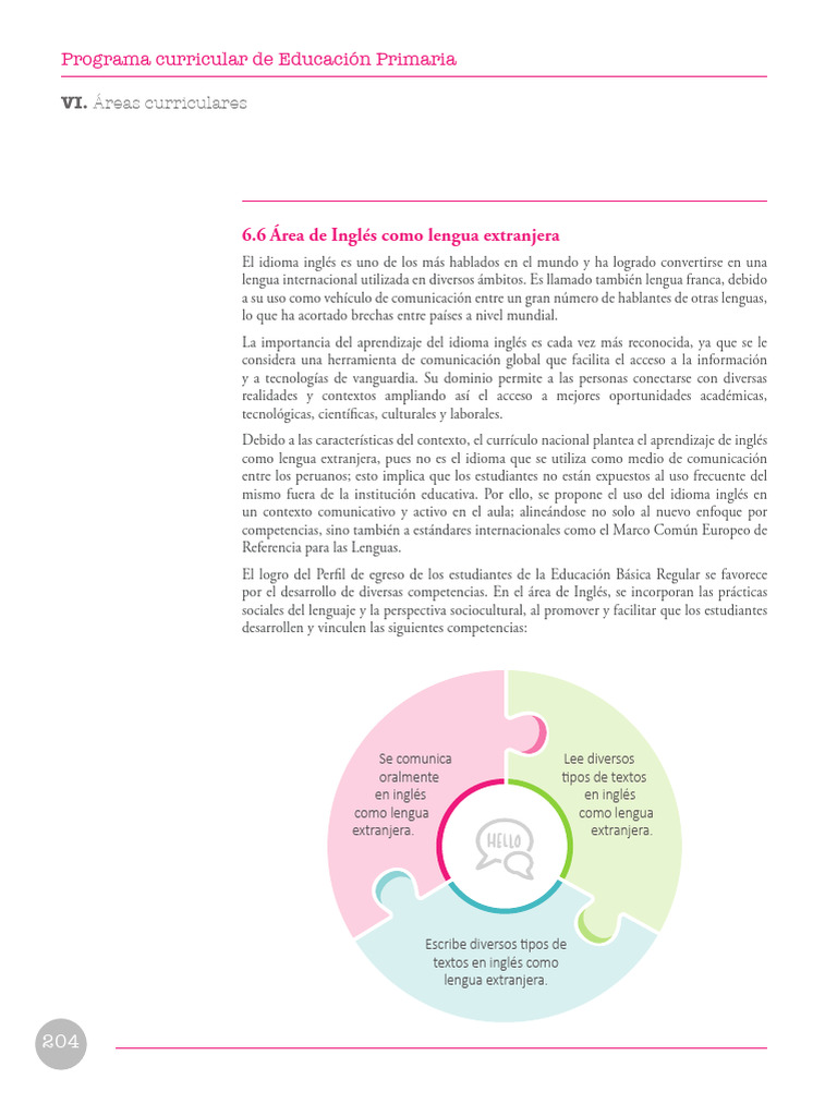 Enfoque Del Area de Ingles | PDF | Segundo lenguaje | Idioma en Inglés