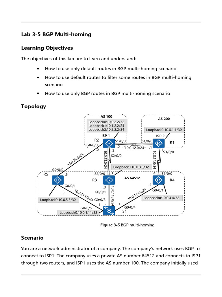 Lab 3-5 BGP Multi-Homing | PDF | Routing | Router (Computing)