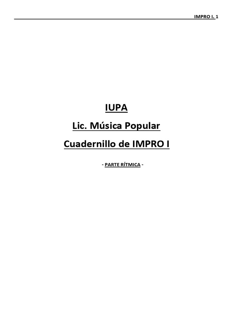 Cuadernillo IMPRO 1 23 Rit | PDF