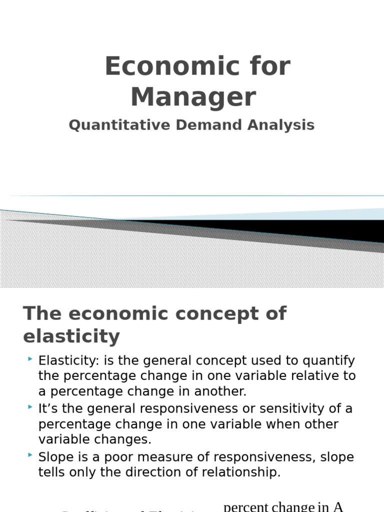 Lecture 3 Quantitative Demand Analysis | PDF | Elasticity (Economics ...