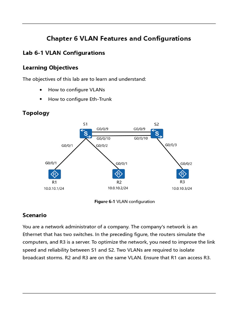 VLAN Configuration and Eth-Trunk Setup | PDF | Computer Network | Ip ...