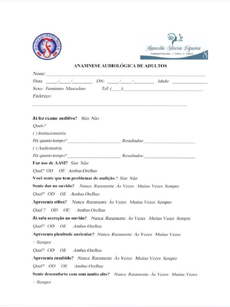 Modelos Anamnese | PDF