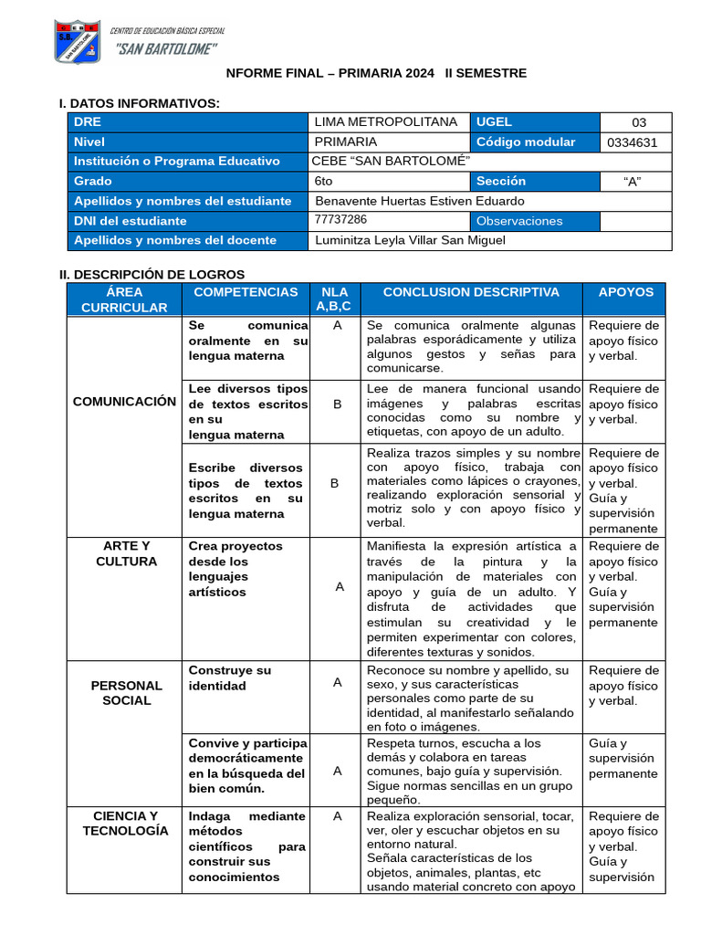 Informe Final de Estiven | PDF