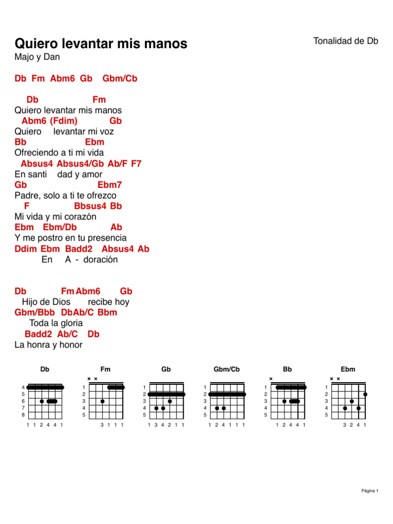 Acordes de "Quiero Levantar Mis Manos" | PDF