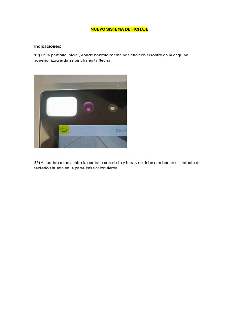 Nuevo Sistema De Fichaje Pin Pdf