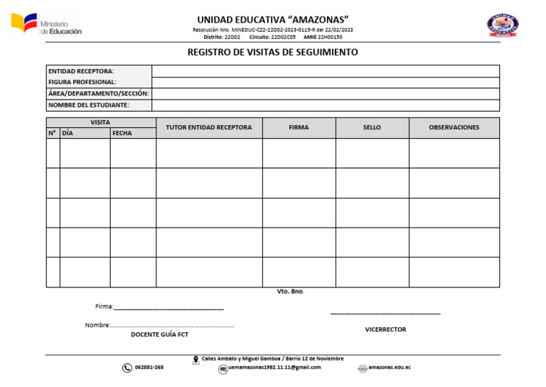 Registro de Visitas Educativas | PDF