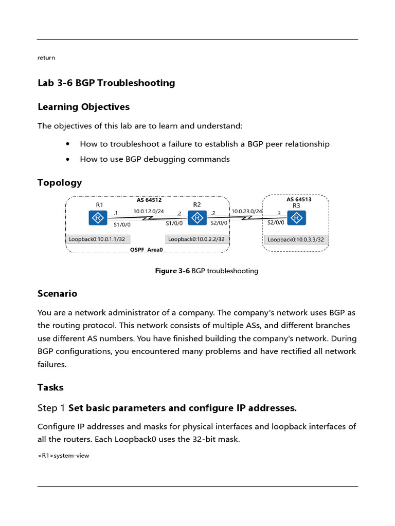 Lab 3-6 BGP Troubleshooting | PDF | Transmission Control Protocol | Routing