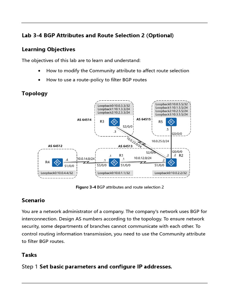 Lab 3-4 BGP Attributes and Route Selection 2 | PDF | Computer Network ...
