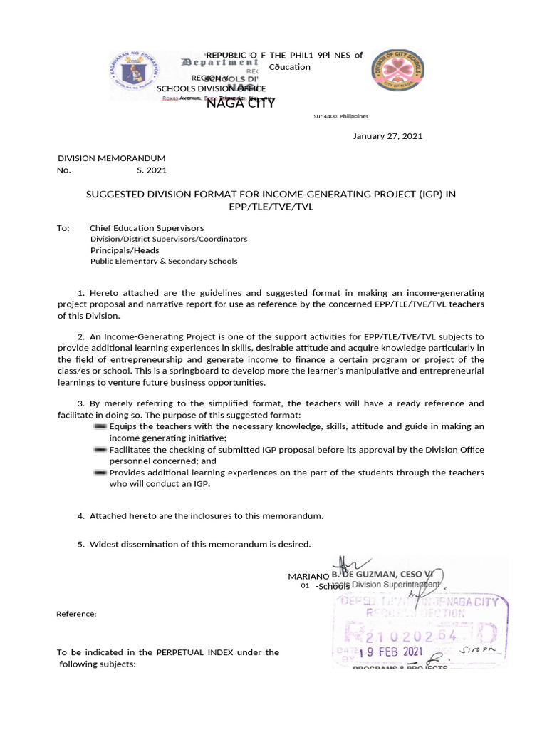 Income-Generating Project (IGP) | PDF