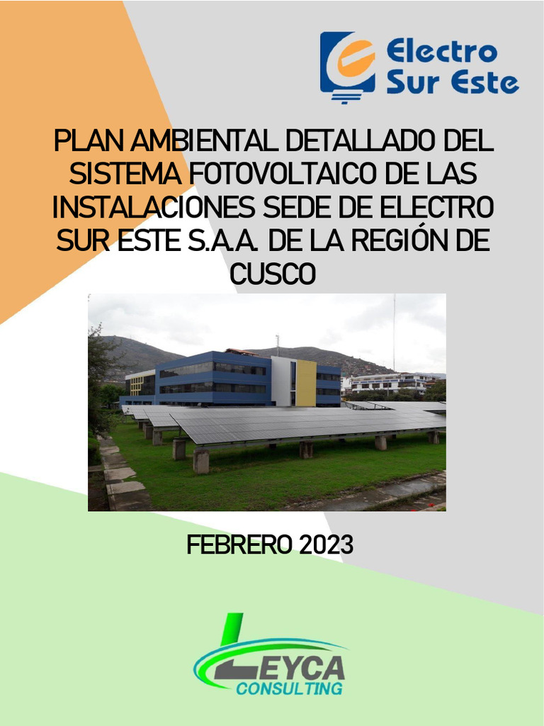 Pad Sistema Fotovoltaico Sede de Electro Sur Este Cusco | PDF | Evaluación de impacto ambiental