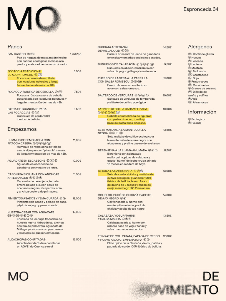Carta Mo de Movimiento | PDF | ensalada | Panes