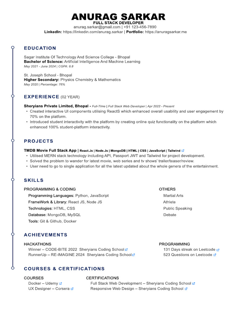 Dummy Resume Sheryians | PDF