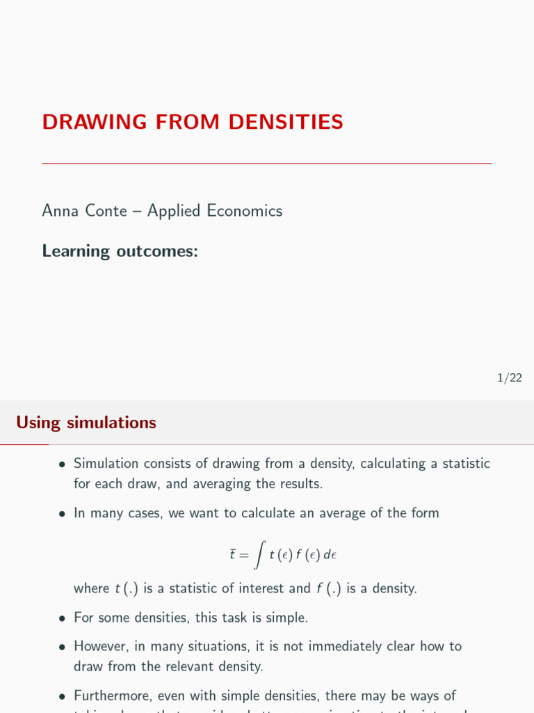 Drawing from Densities in Simulations | PDF | Normal Distribution ...