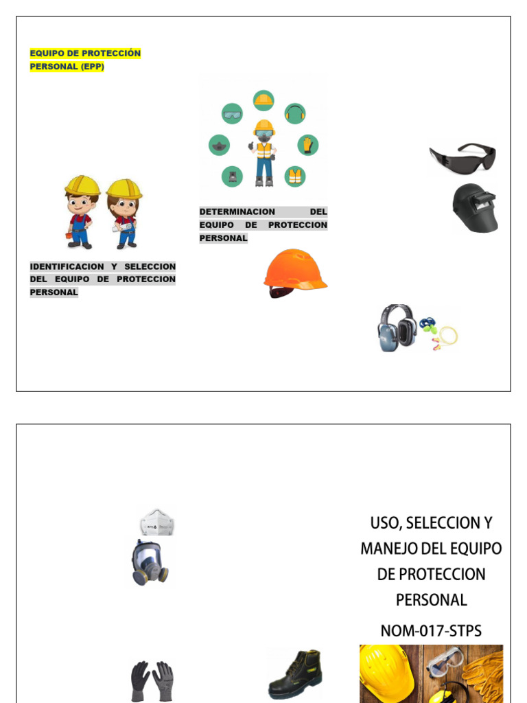 Triptico 4.USO, SELECCION Y MANEJO DEL EPP NOM-017-STPS | PDF | Guante