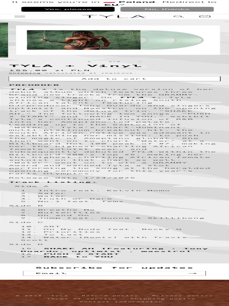 Tyla + Deluxe Album Preorder Details | PDF