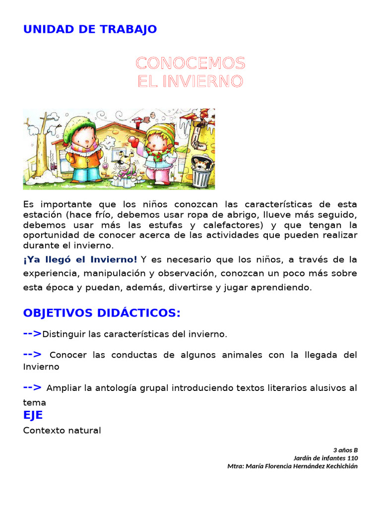 Actividades Didácticas sobre el Invierno | PDF | Invierno