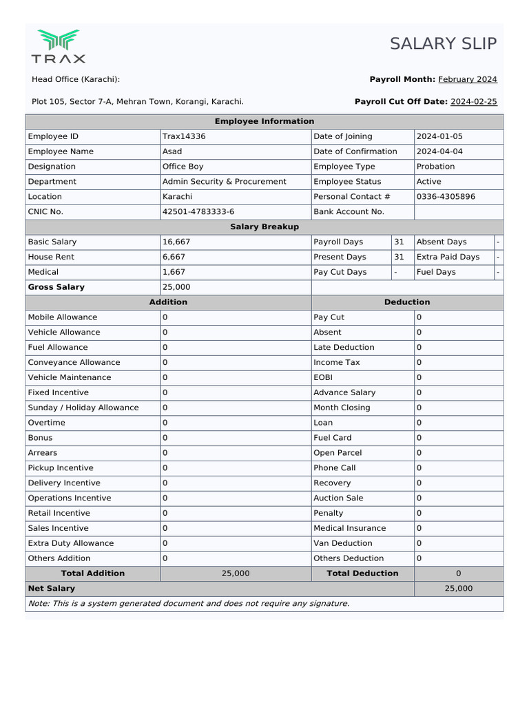 Payslip - 634801709277453258416-February 2024 | PDF | Payroll | Salary